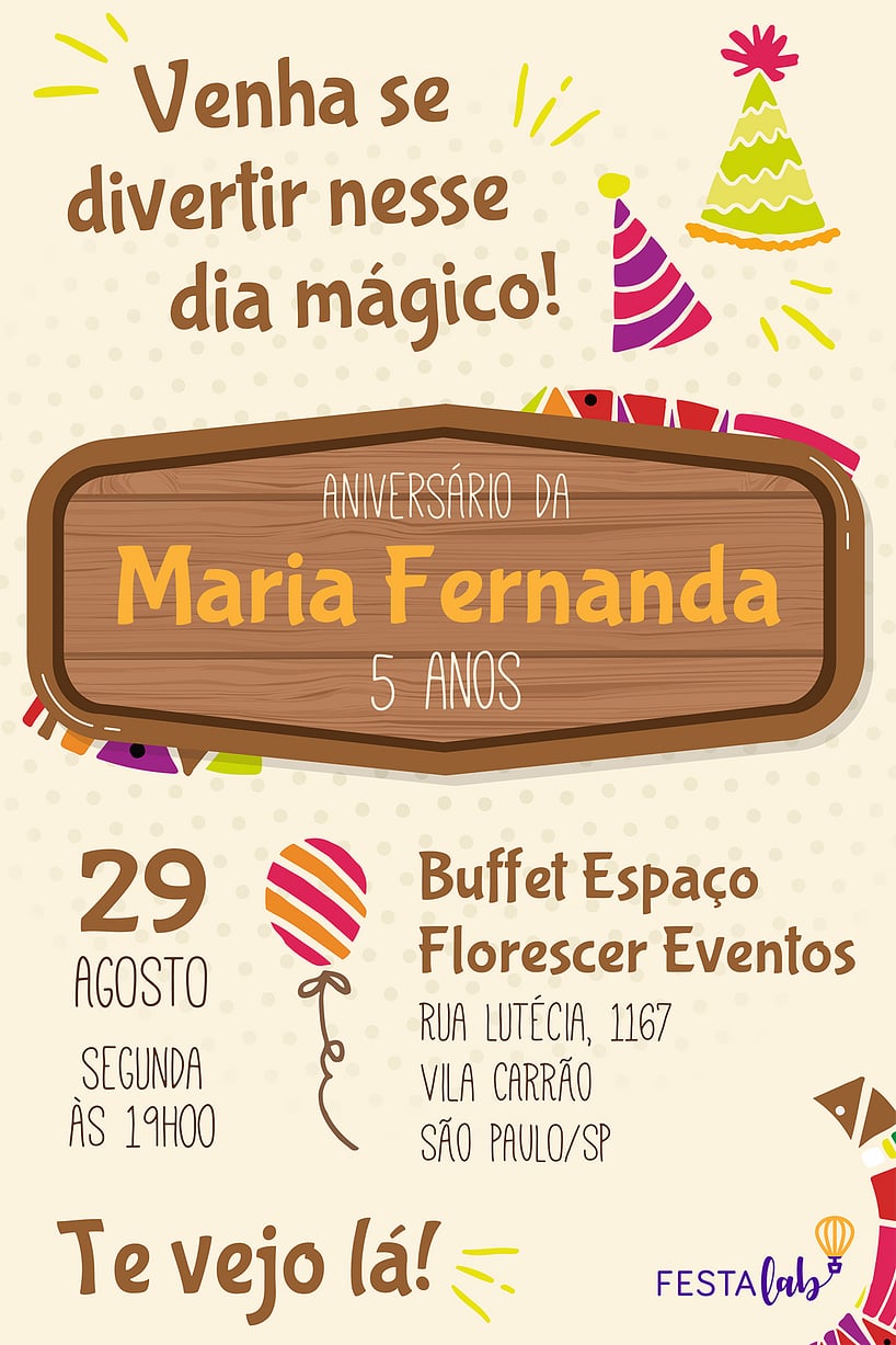 Convite de Aniversário Infantil | Modelos incríveis | FestaLab