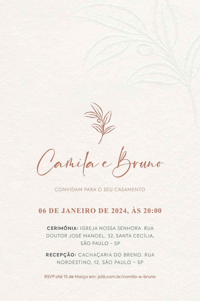 Convite Convite De Casamento Chique para Editar Grátis