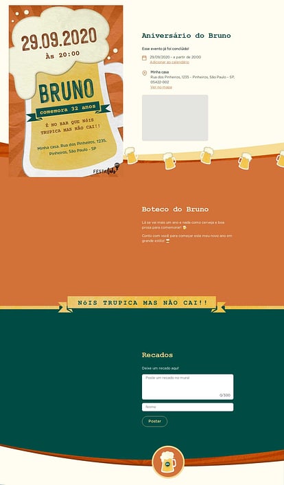 Convite Boteco Grátis para Editar | FestaLab