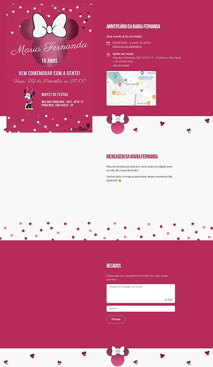 Convite Minnie Grátis para Editar | FestaLab