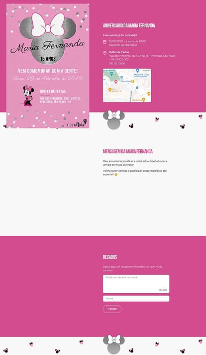 Convite Minnie Grátis para Editar | FestaLab