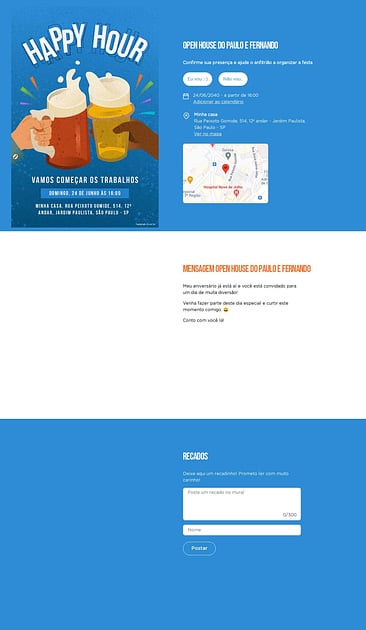 Convite Happy hour Grátis para Editar | FestaLab